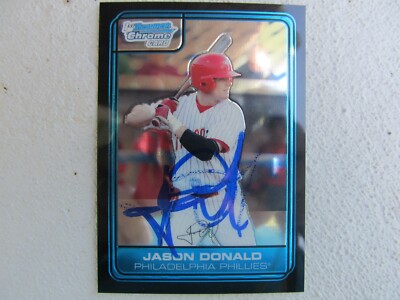 Phillies Jason Donald Signed Autographed 2007 Bowman Chrome 1st Card ...