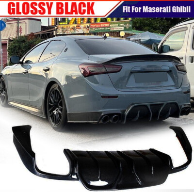 For 2014-2021 Maserati Ghibli Sedan Gloss Black Rear Bumper Diffuser ...