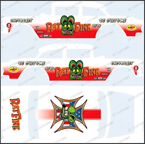 55 CHEVY GASSER (NON-WHITE TONER) DECALS R@T FINK | eBay