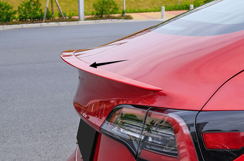Red Painted Rear Trunk Spoiler Wing Flap 1PCS For Tesla Model 3 2017 ...