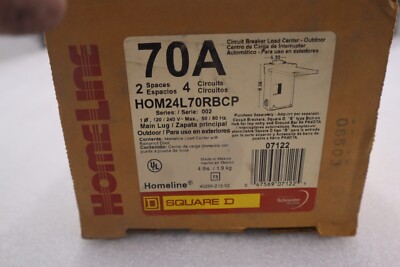 SQUARE D HOMELINE HOM24L70RBCP 70AMP 2 SPACE 4 CIRCUIT #4370 | eBay