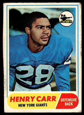1968 Topps Henry Carr #57 New York Giants Football Card | eBay
