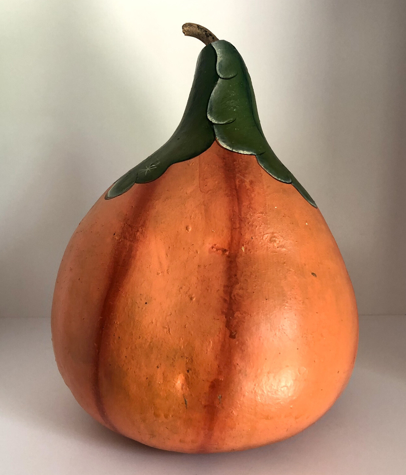 VTG Hand Painted Dried Gourd Thanksgiving Face Folk Pumpkin Signed ...