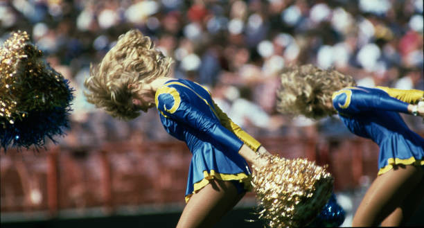 Los Angeles Rams cheerleaders at NFL game action of Los Angeles Ra- Old ...