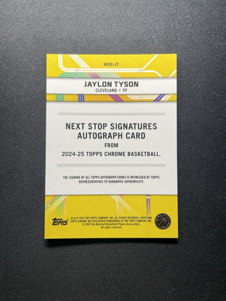 2024-25 Topps Chrome Jaylon Tyson Next Stop RC Gold Refractor Auto /50 ...