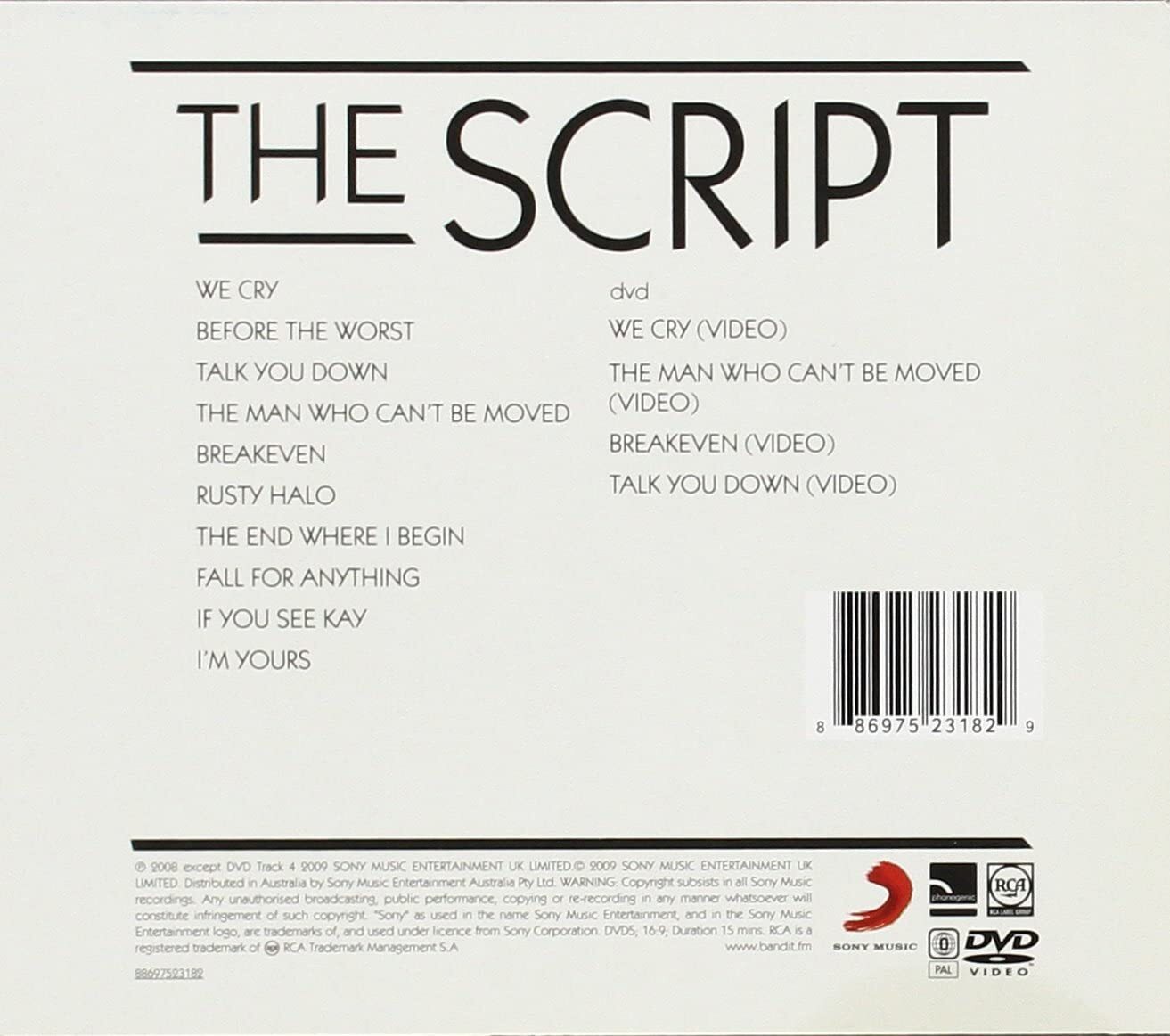 Script,The Script,The tn Aust Excl (CD) (US IMPORT) 886975231829 | eBay