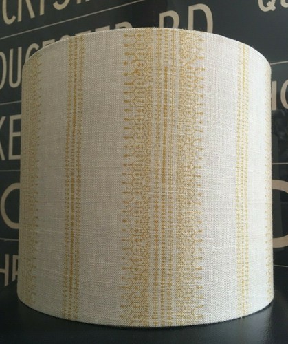 NEW HANDMADE LAMPSHADE KATE FORMAN CAMILLE FABRIC SAFFRON / NATURAL ...