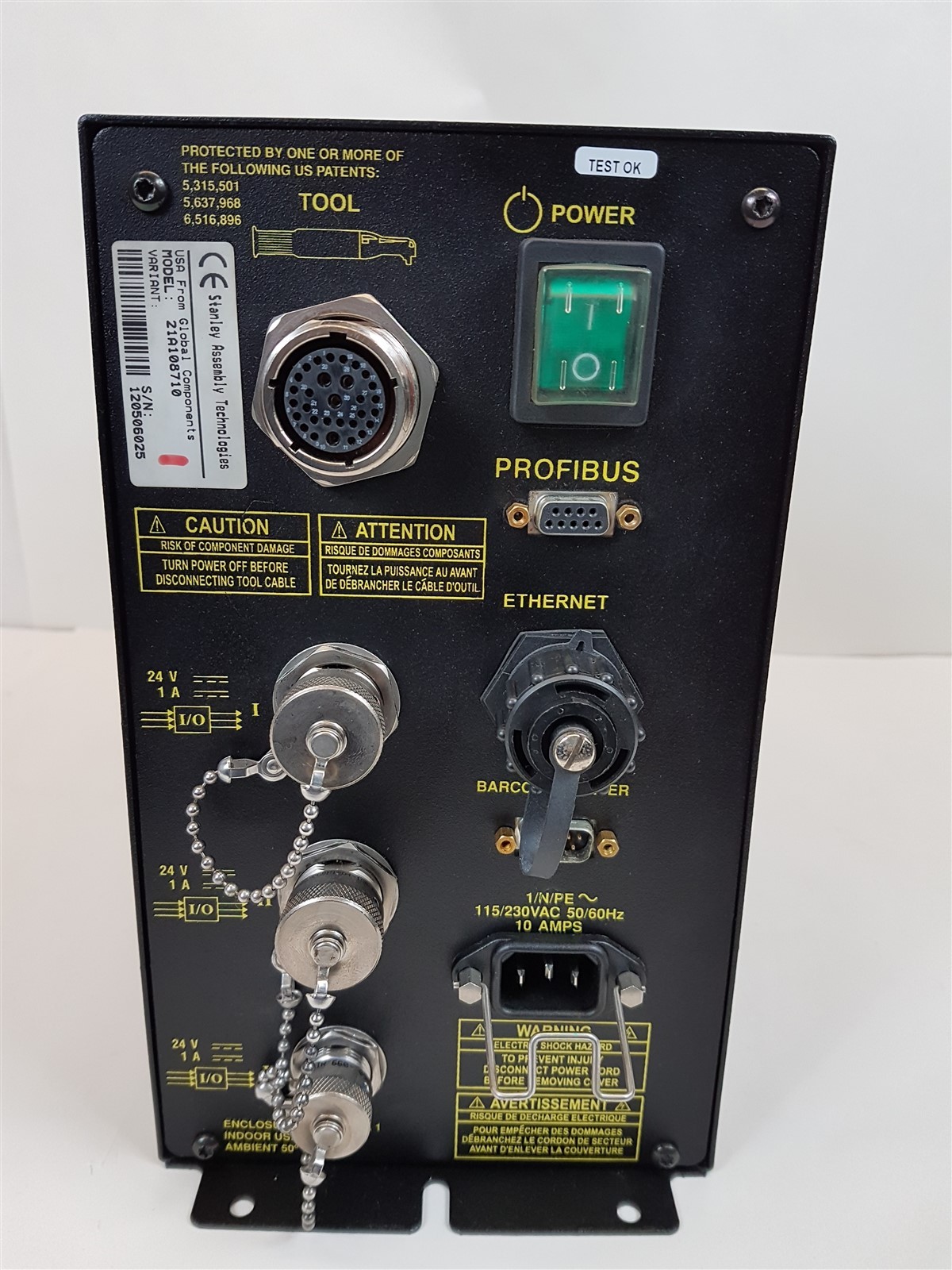 STANLEY QPM NUTRUNNER CONTROLLER - PROFIBUS - ETHERNET 21A108710 for ...