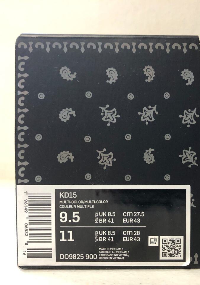 Nike KD 15 x Cardo Producer Pack Multi Color DO9825-900 Men's Size 9.5 ...