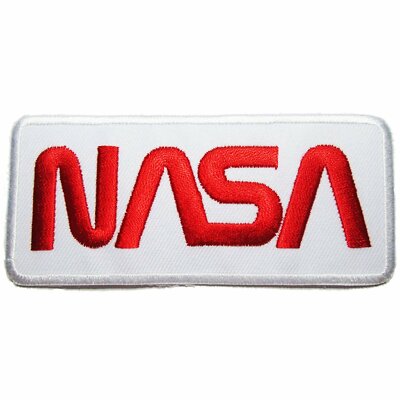 NASA Worm Logo Embroidered Iron on Applique Patch 4" x 1.75 " Meatball ...