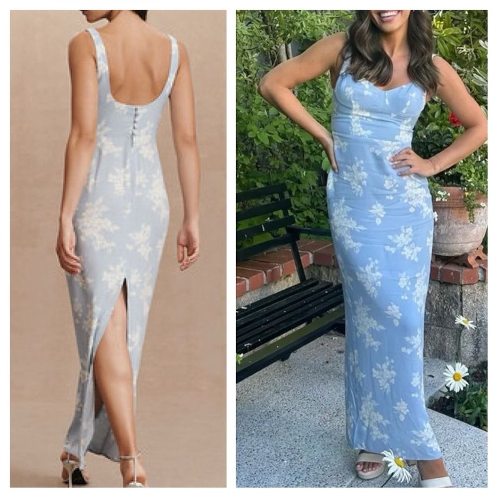 Reformation Light Blue Floral Reverie Sleeveless Maxi… - Gem