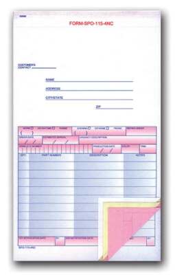 Special Parts Order Form (4-part carbonless) (Form #SPO-115-4NC) (100 ...