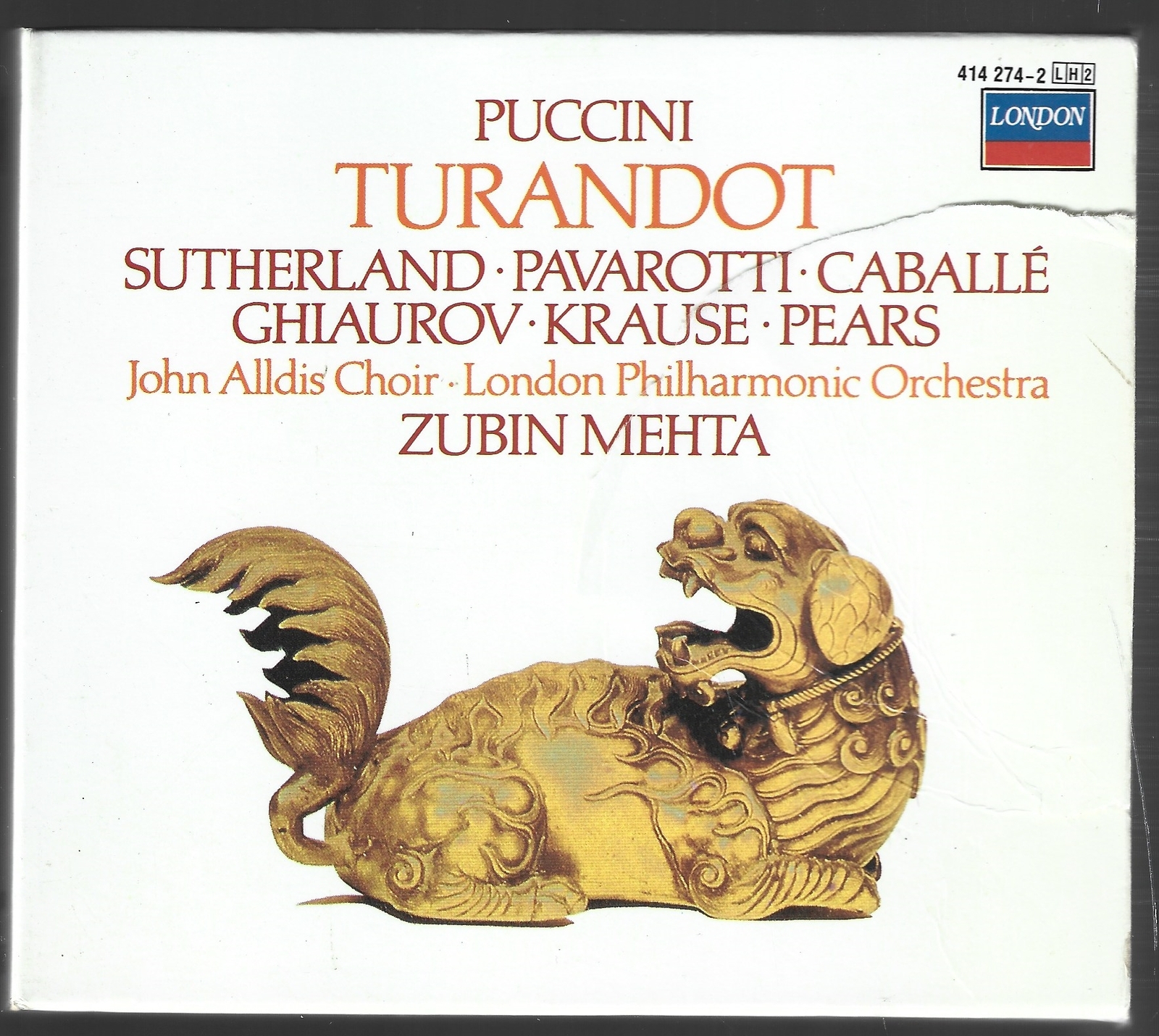 Puccini Turandot Zubin Mehta London Phil Orch Sutherland Pavarotti 2 CD ...