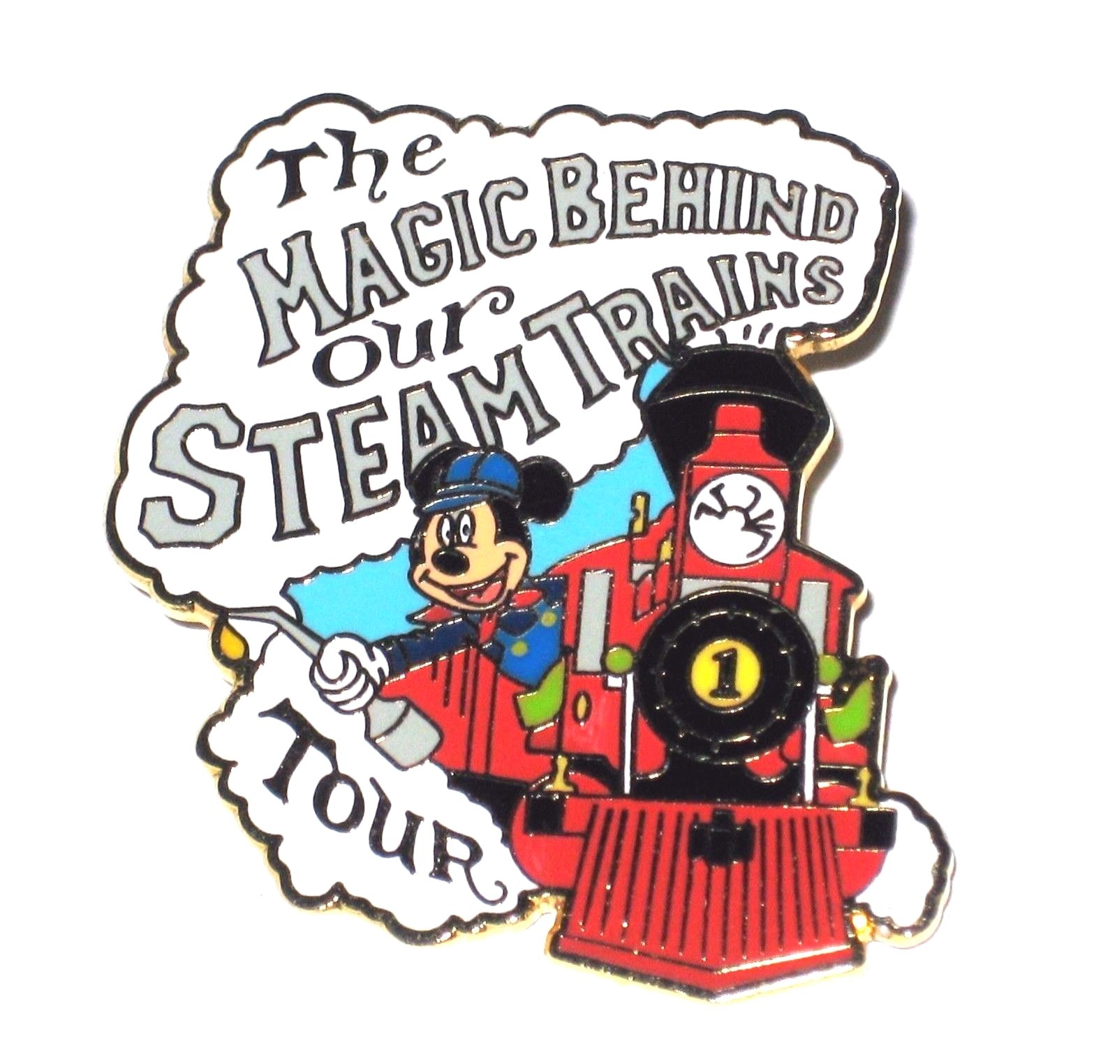 RARE Disney Pin Mickey Locomotive Steam Engineer Train Magic Behind ...