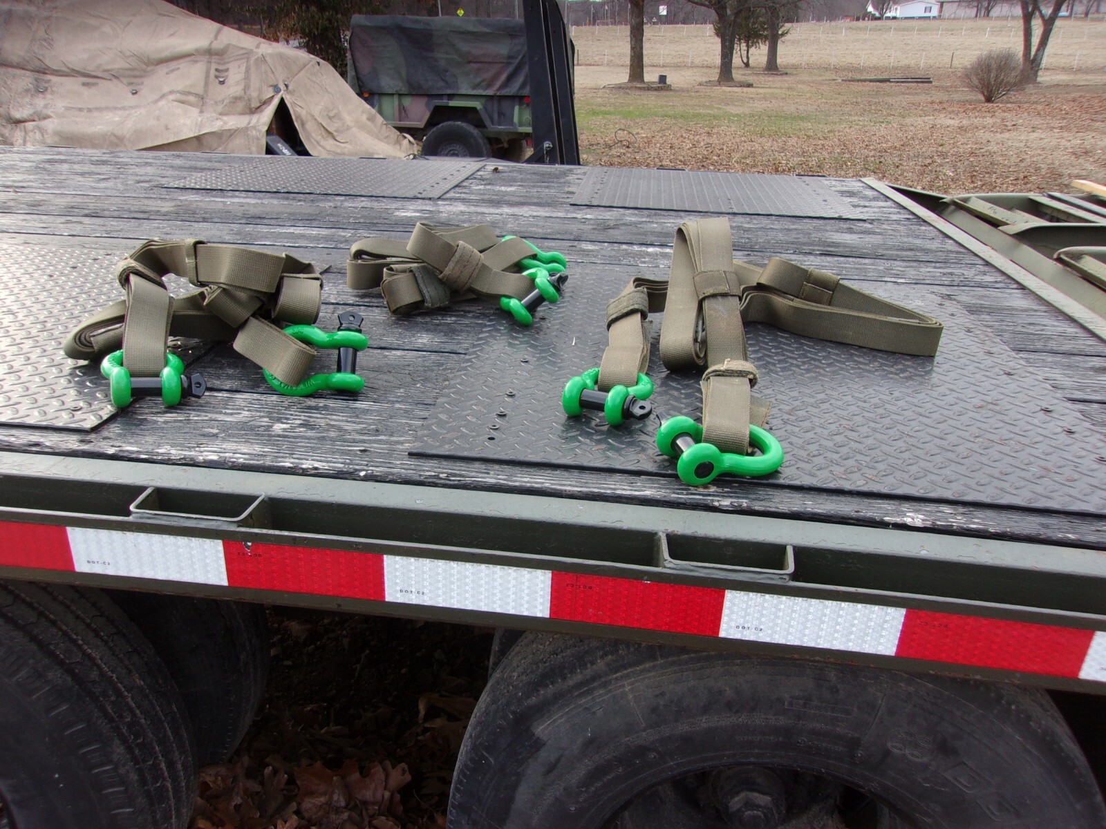 ONE...MILITARY TOW STRAP SLING TWO 3/4 IN D RING SHACKLE CLEVIS 8+ FT ...