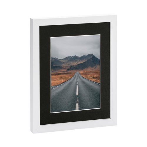 1x White 8" x 10" Photo Frame with Black 5" x 7" Mount Picture Wall ...