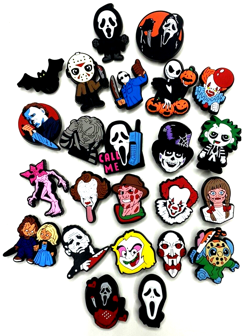 24pc Lot of Scary Character Shoe Charms for Clogs: Ghostface Chucky ...