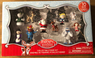 Rudolph The Red-Nosed Reindeer Figure Set, 10-Piece Collectible Figure ...