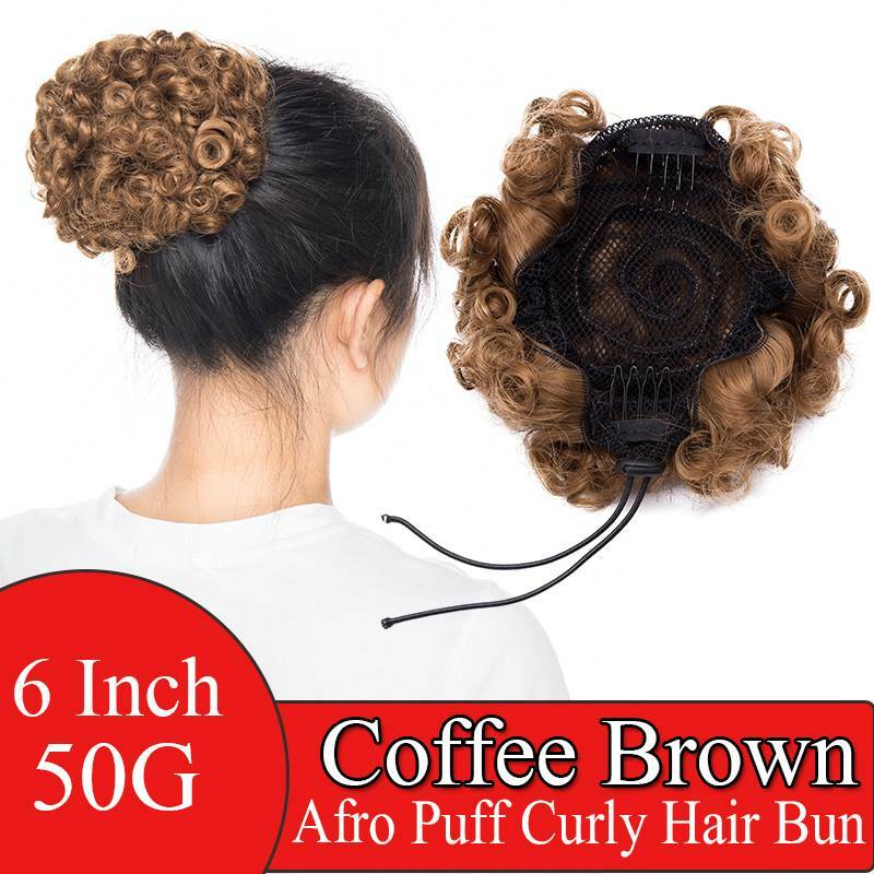 Afro Puff Drawstring Hair Bun Natral As Human Hair Extensions Updo ...
