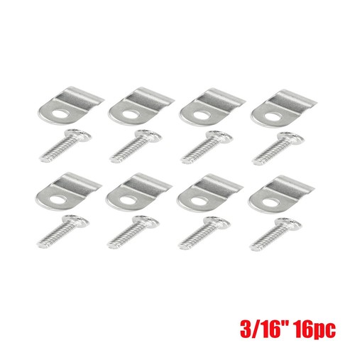 16pc 3/16" Brake Line Clamps Clips W/Screws Street Rod Rat Rod Hot Rod ...