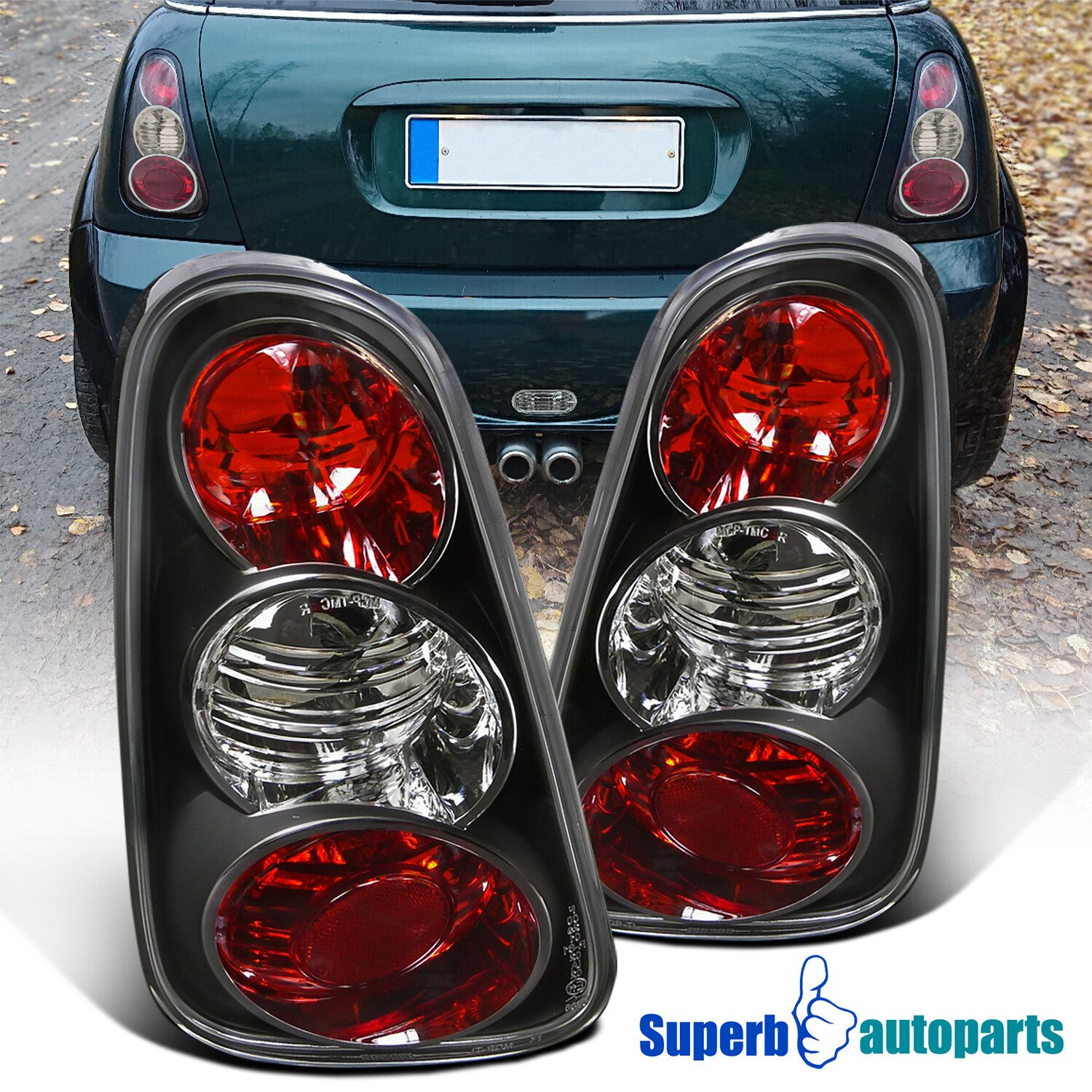 Fits 2002-2004 Mini Cooper S Tail Lights Rear Brake Lamps Black | eBay
