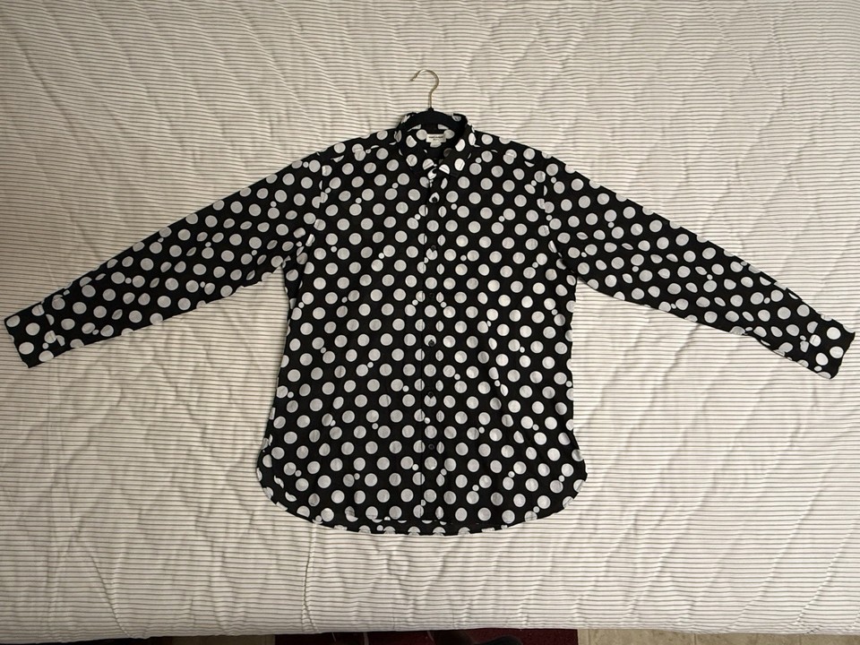 Saint Laurent Paris SS13 Polka Dot Dress Shirt Hedi Era Size 41 M Black ...