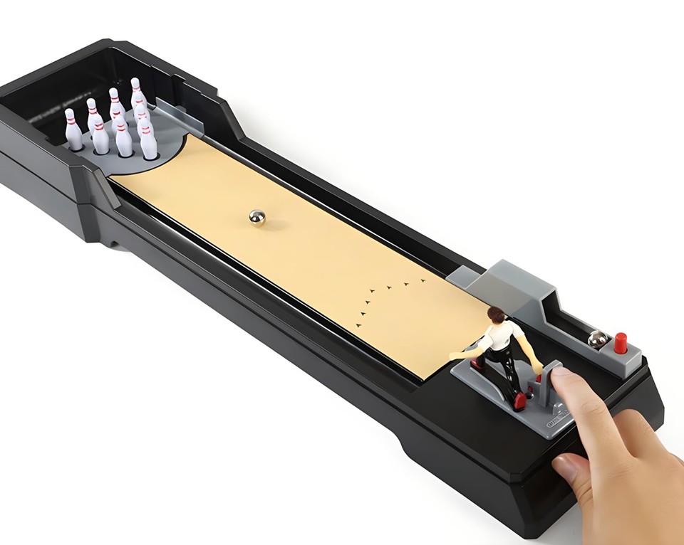 Table Bowling Game, Tabletop Bowling Alley, 10 Pins Mini Bowling Set ...