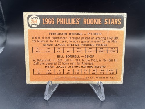 1966 Topps Phillies Rookie Stars (Ferguson Jenkins / Bill Sorrell) *Low ...