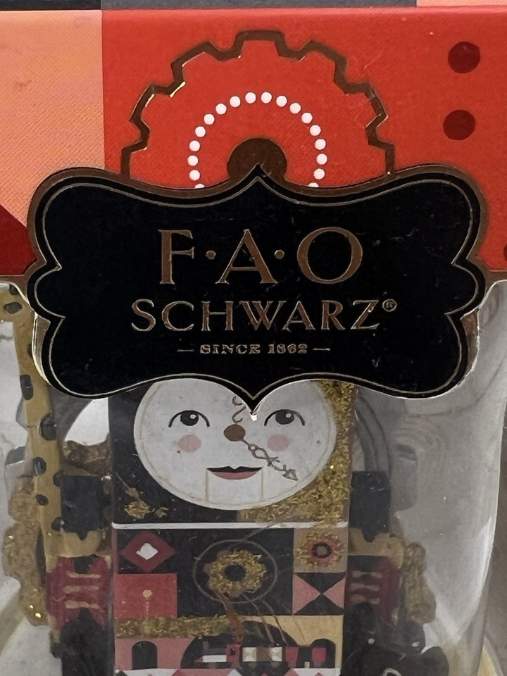 FAO Schwarz Christmas Ornament Return to Wonder Glass Cloche Clock NEW ...