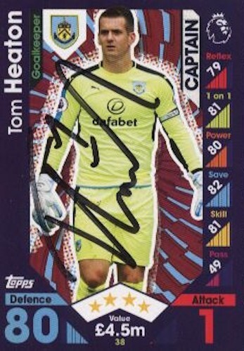 Tom Heaton - Burnley - Signed Trading Card - COA (71803) | eBay