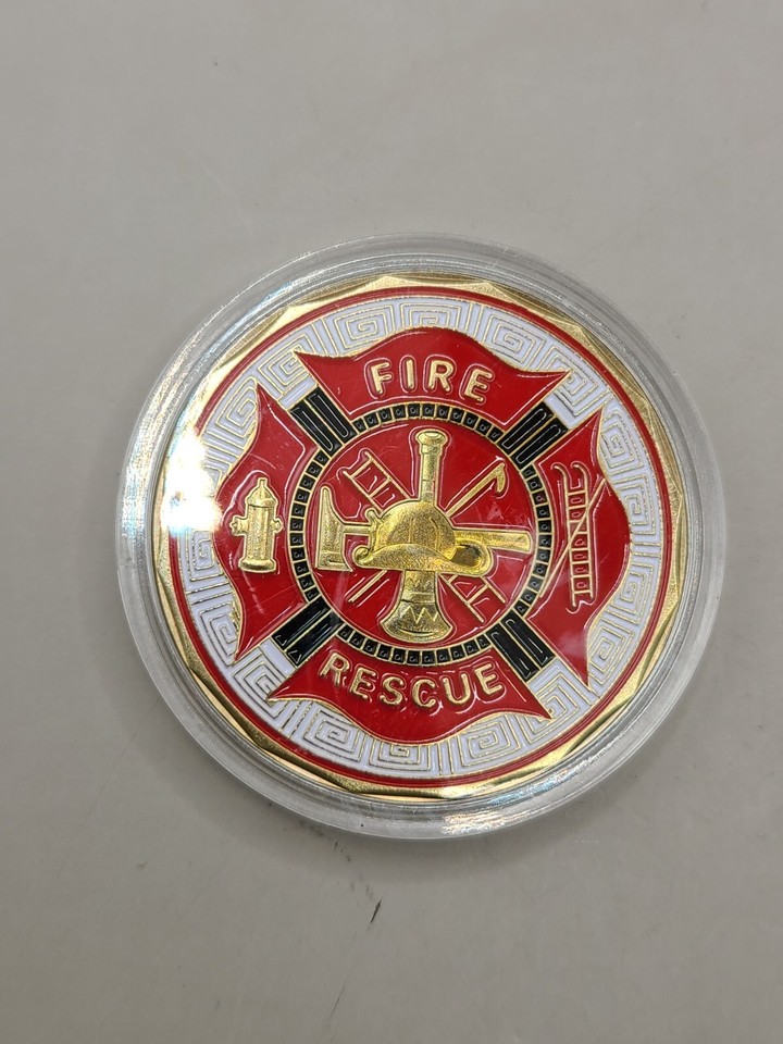 Saint Florian Patron of Firefighter Challenge Coin Fireman Thin Red ...