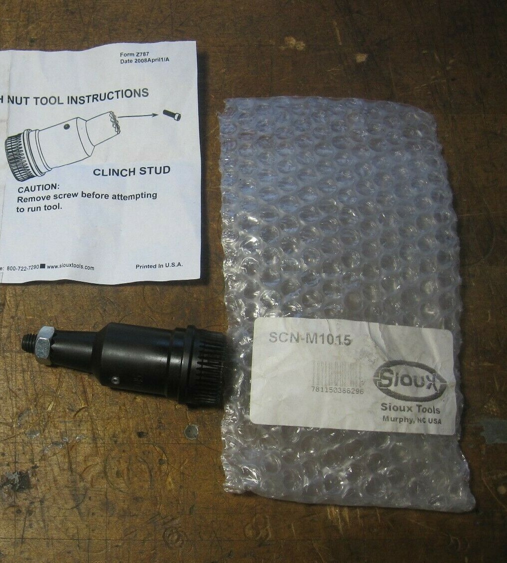 SIOUX SCNM1015 clinch nut install tool head with bolt & bearings m10x1 ...