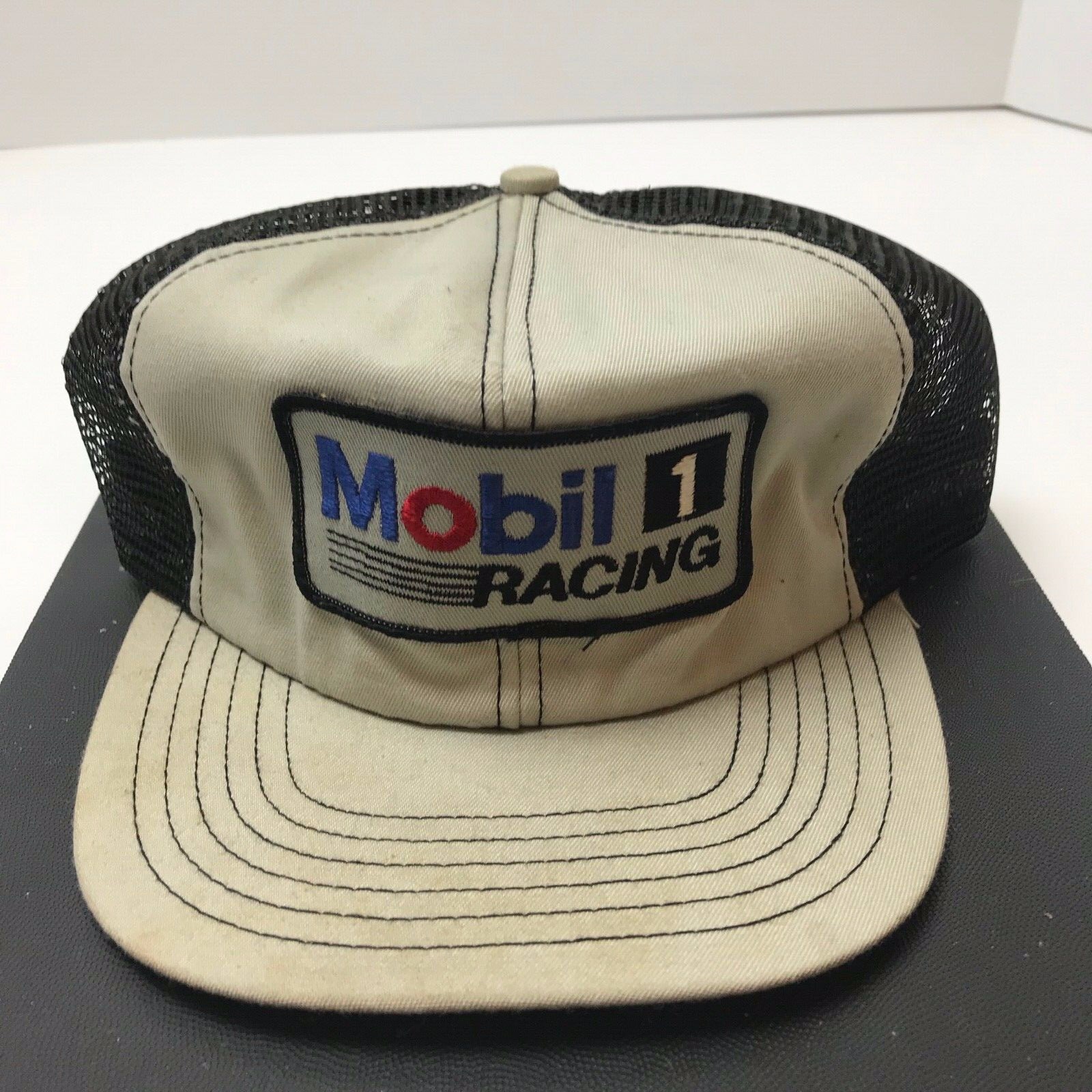 Vintage Mobil 1 Racing Patch Hat 80s Trucker Mesh Oil… - Gem