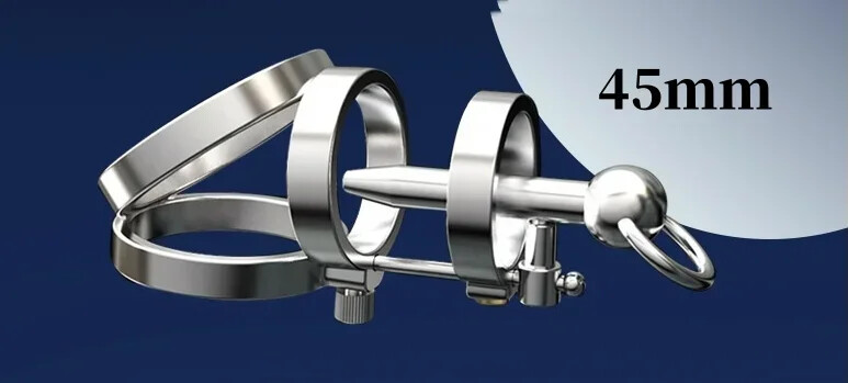 New Metal Chastity Cage Lock with Urethra Abstinence Peni Ring Urethra ...