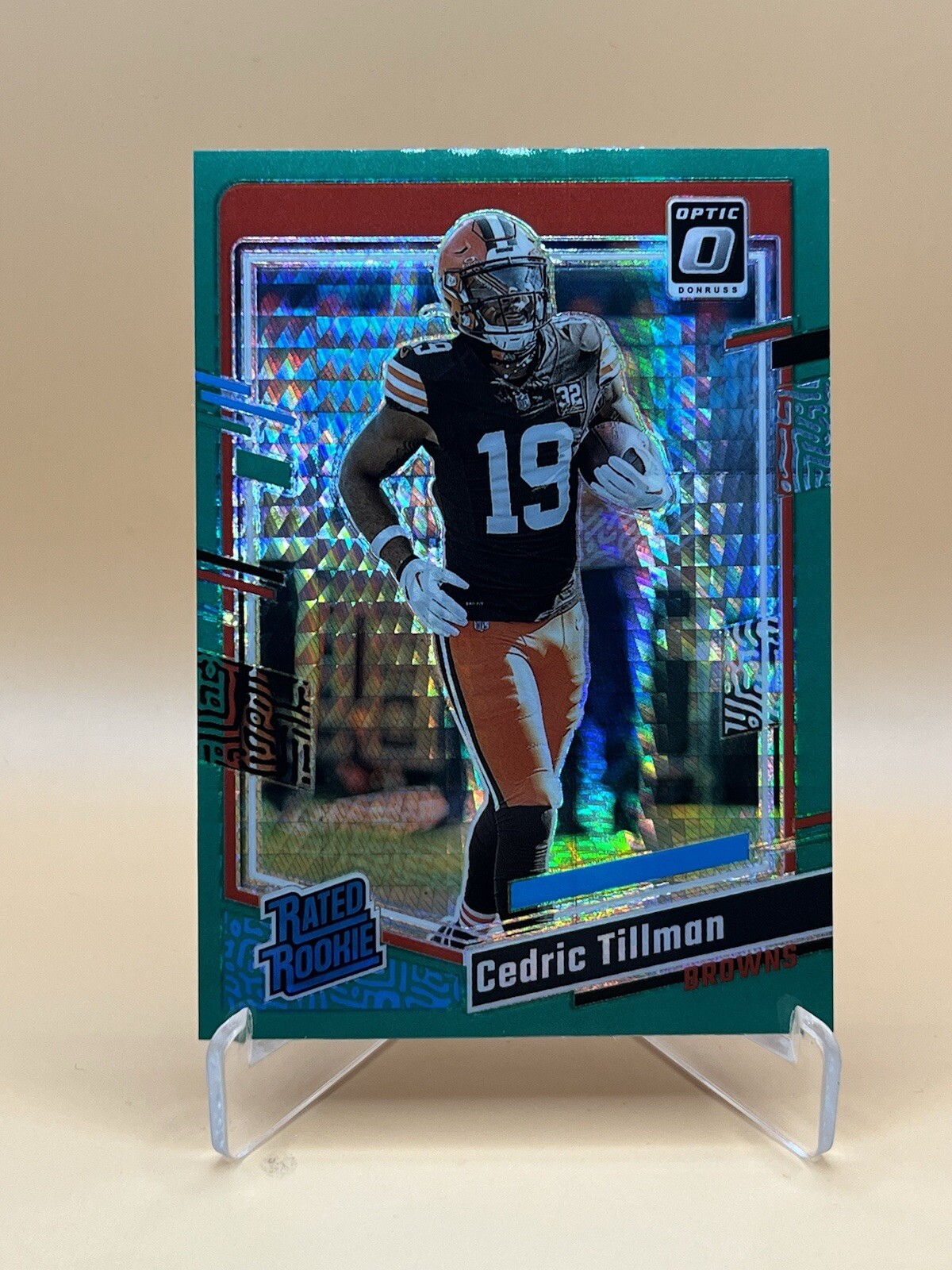 2023 Optic Football Cedric Tillman Rated Rookie Green Hyper Prizm No ...