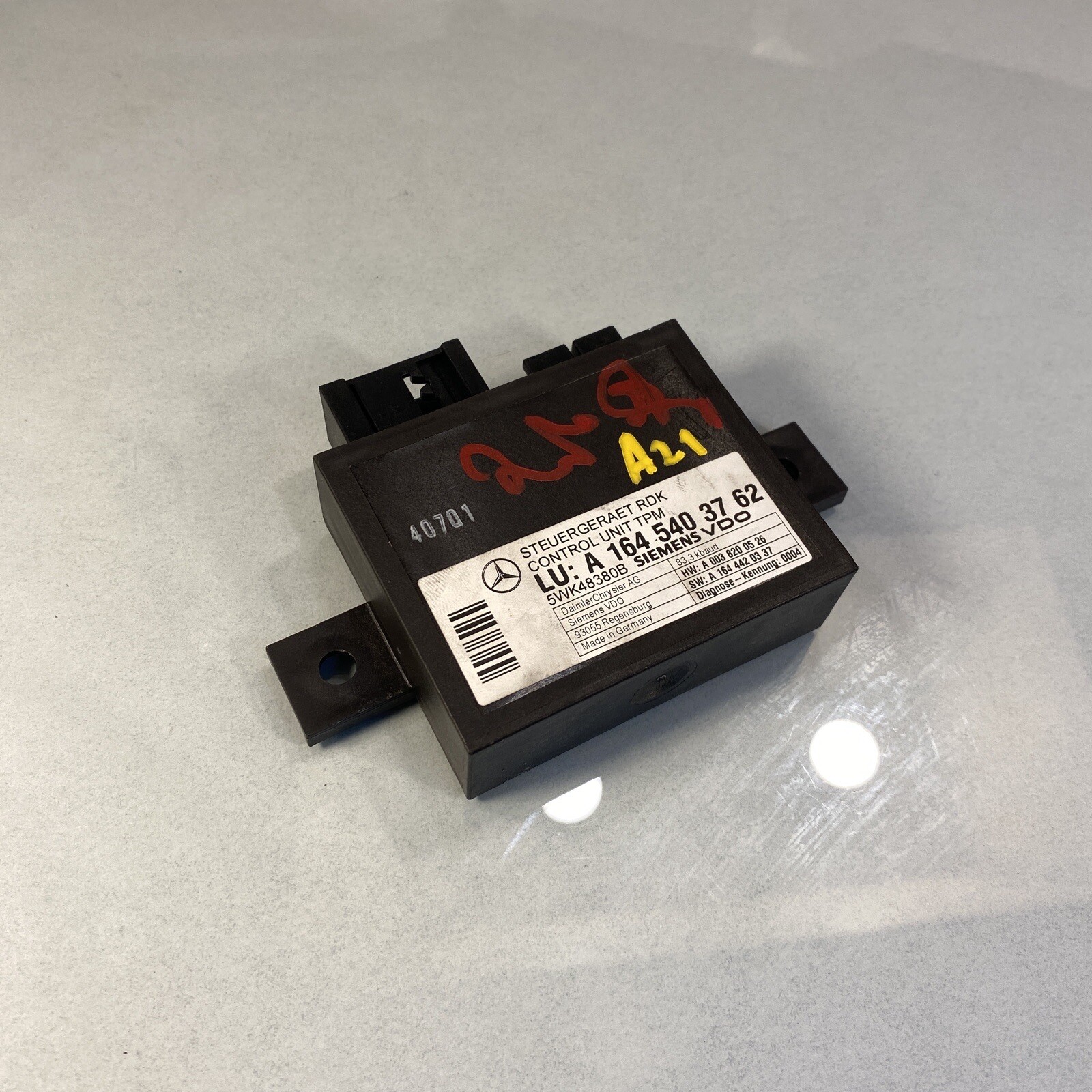 06-07 MERCEDES BENZ R350 TIRE PRESSURE CONTROL MODULE: A1645403762 | eBay