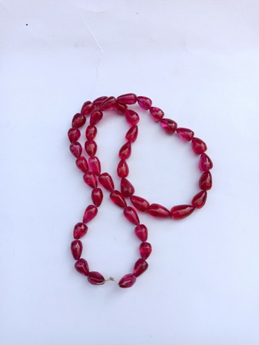 Ruby Corundum Gemstone Smooth Drop Beads String 20'' Loose String | eBay