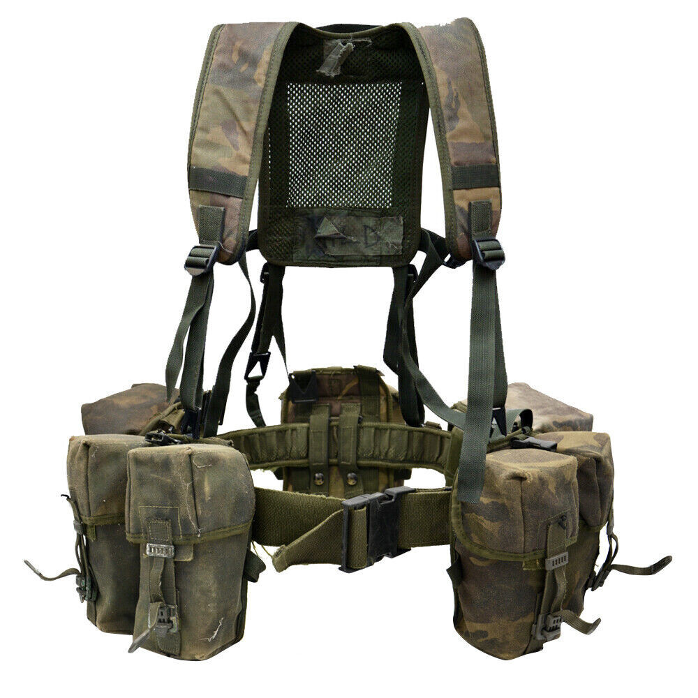 British Army CHEST RIG DPM Tactical Airborne Webbing Set Woodland PLCE ...