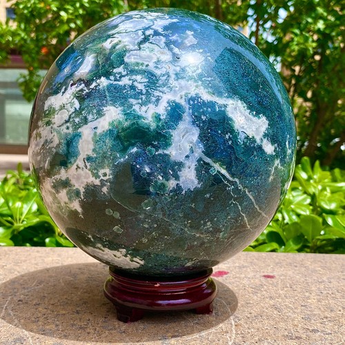 23.76LB Natural Geode Aquatic Plant Water Grass Moss Agate Balls ...