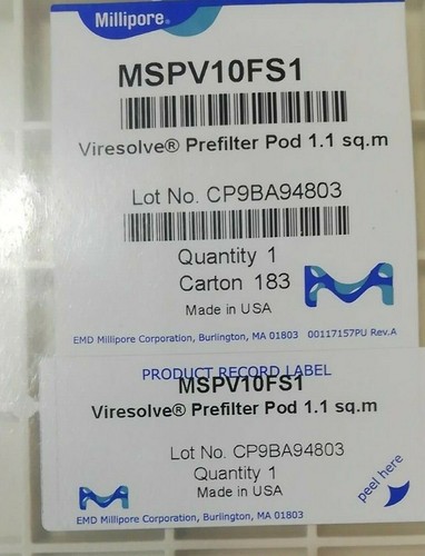 Millipore Viresolve Prefilter Pod 1.1 sq.m ~ MSPV10FS1 | eBay