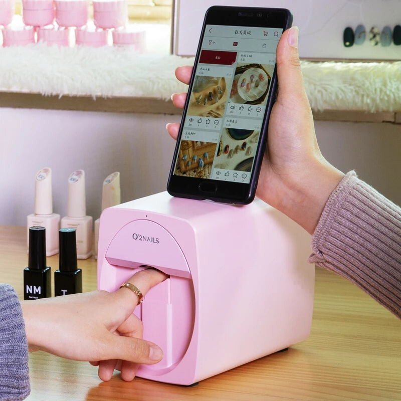 O'2NAILS Portable Nail Printer Mobile APP DIY Nail Art Printing Machine ...