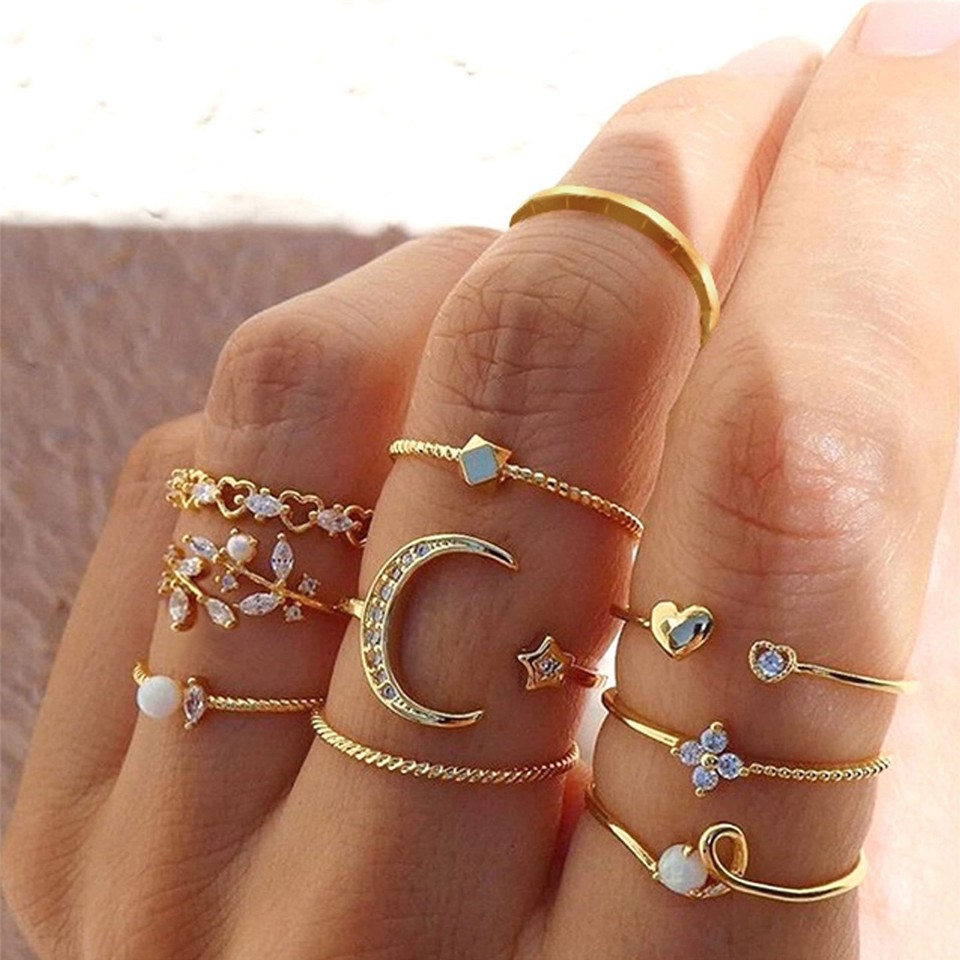 Rings for Teen Girl Gifts Trendy Stuff Gold Stackable Women gold | eBay
