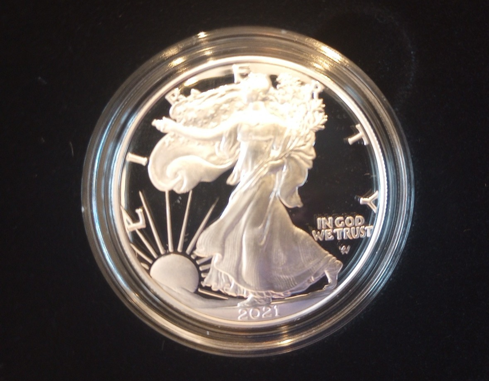2021-W Silver Eagle Proof Coins, Type 1 and Type 2, COA & OMP FREE ...