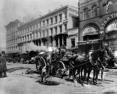 Photograph Vintage HORSE Drawn Steam FIRE ENGINE Firemen 1900 8x10 | eBay
