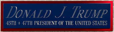 DONALD TRUMP USA 45TH + 47TH PRESIDENT NAMEPLATE FOR SIGNED BOOK-PHOTO ...