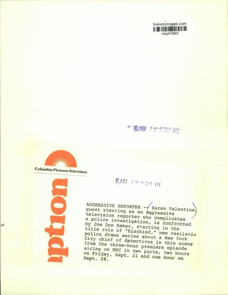 1979 Press Photo Karen Valentine and Joe Don Baker star in "Eischied ...