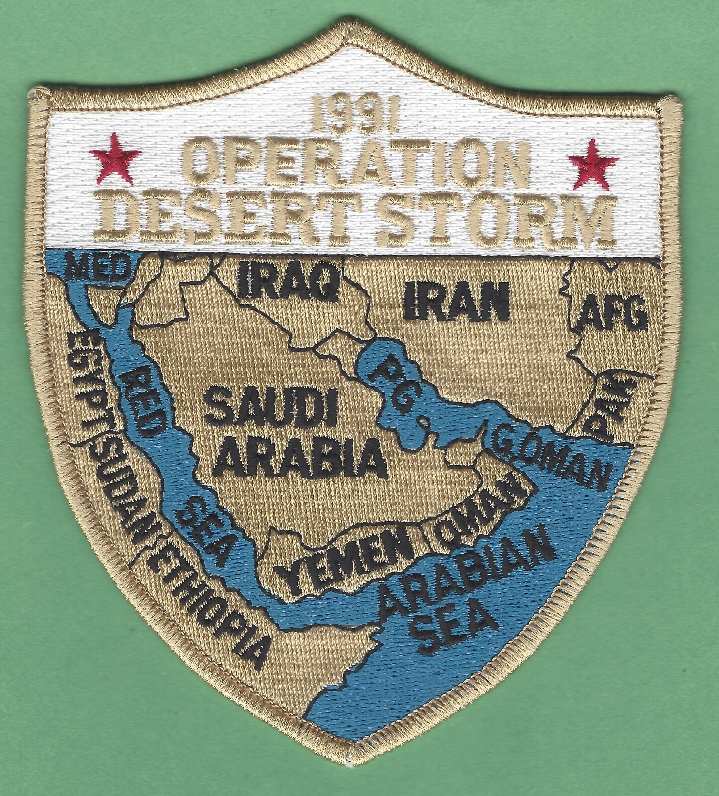 OPERATION DESERT STORM MILITARY CAMPAIGN PATCH MAP | eBay