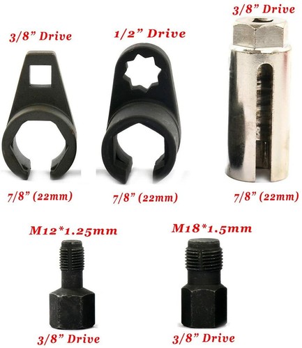 5Pcs O2 Oxygen Sensor Socket Wrench 1/2in 3/8in 22mm Auto Repair ...