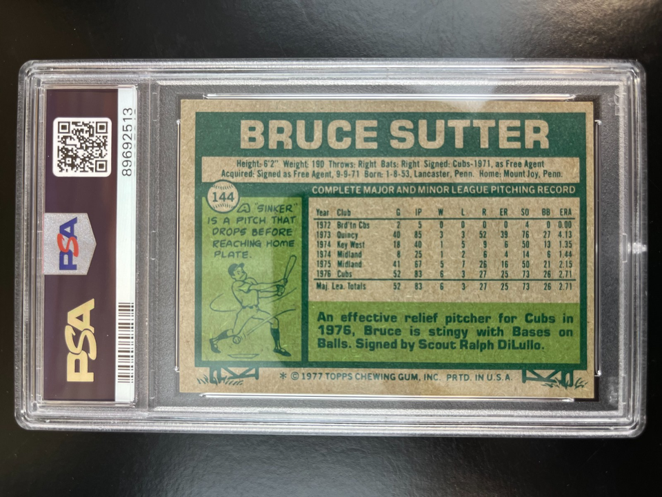 1977 Topps #144 Bruce Sutter Rookie Card PSA 8 NM-MT Newly Graded | eBay