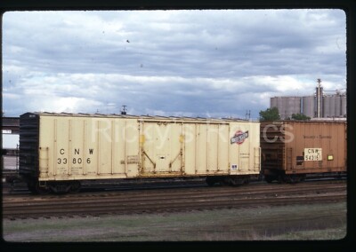 Original Slide CNW #33806 Boxcar Chicago Northwestern 1990 Action | eBay